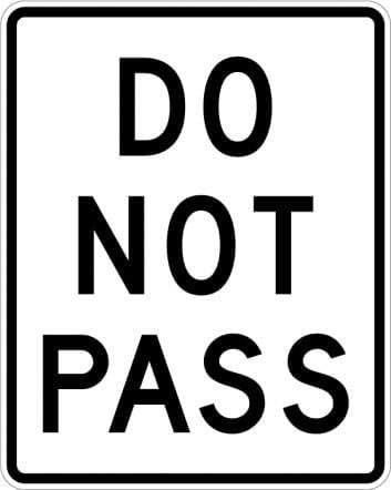 Do Not Pass Sign Regulatory Traffic Signs Metal - Caution Safety ...