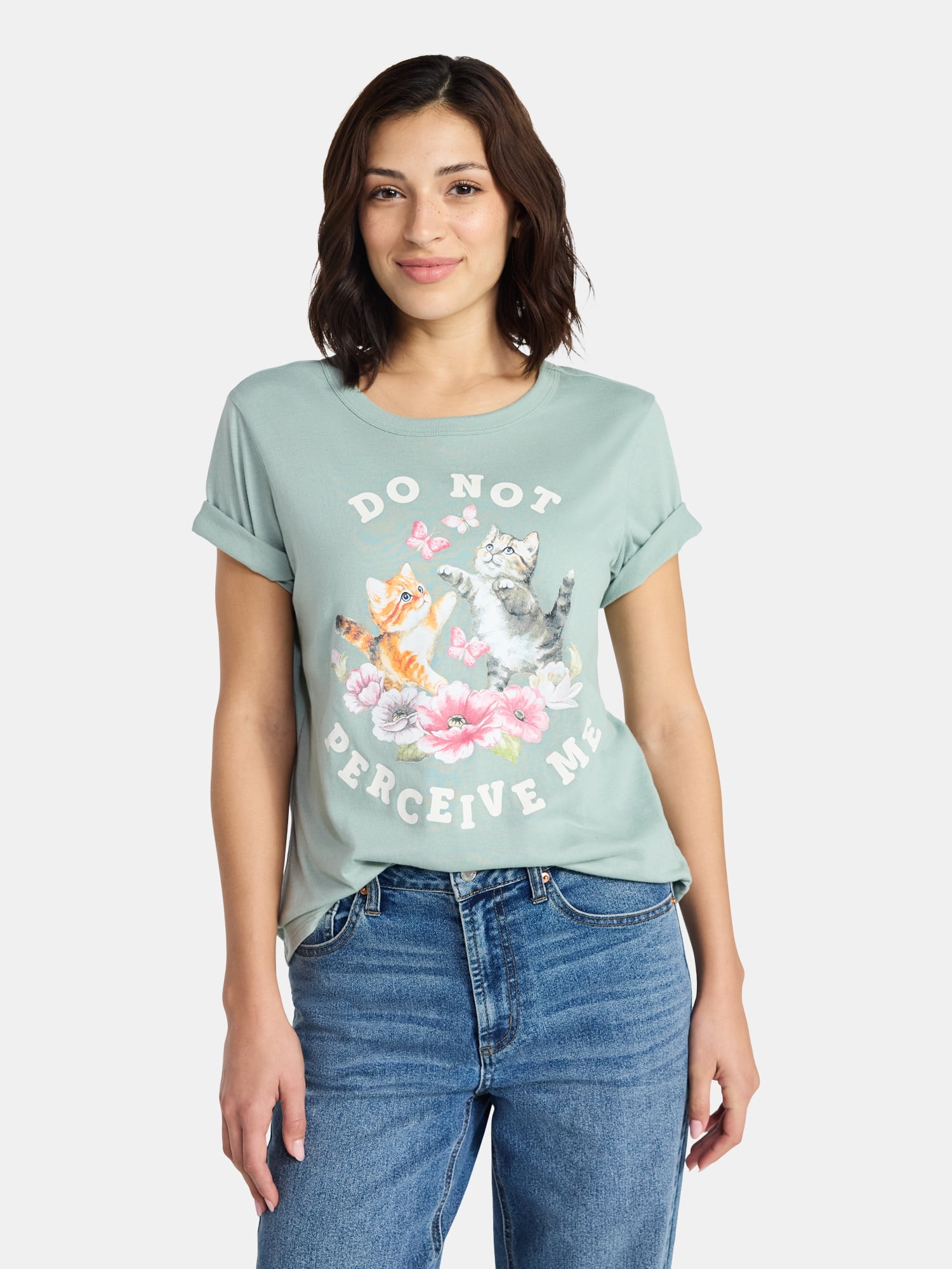 Do Not Perceive Me Women’s Graphic Tee with Short Sleeves, Sizes XXS ...