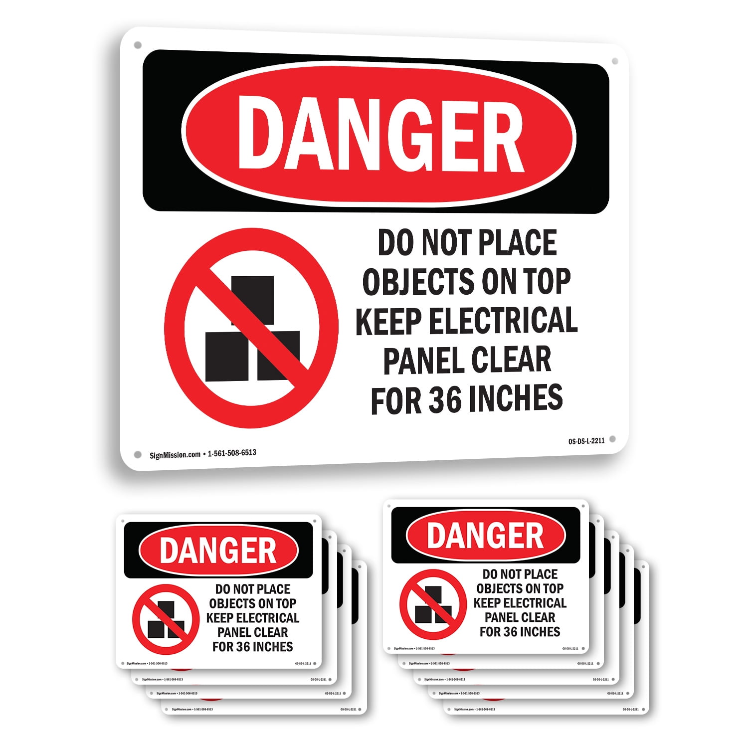 Do Not Place Objects On Top OSHA Danger Aluminum Sign 24 Inch x 18 Inch ...