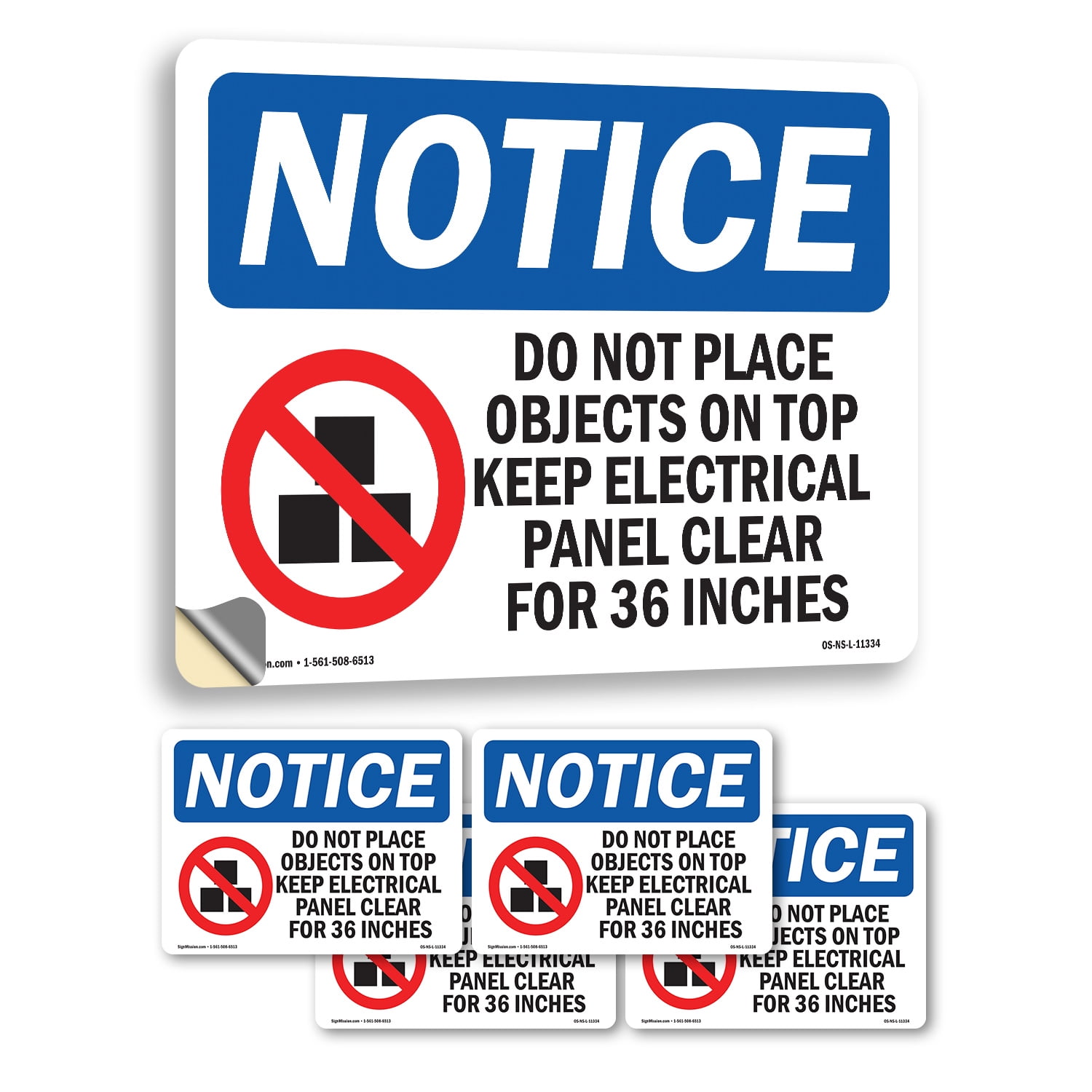 Do Not Place Objects On Top With Symbol OSHA Notice Vinyl Decal Label 7 ...