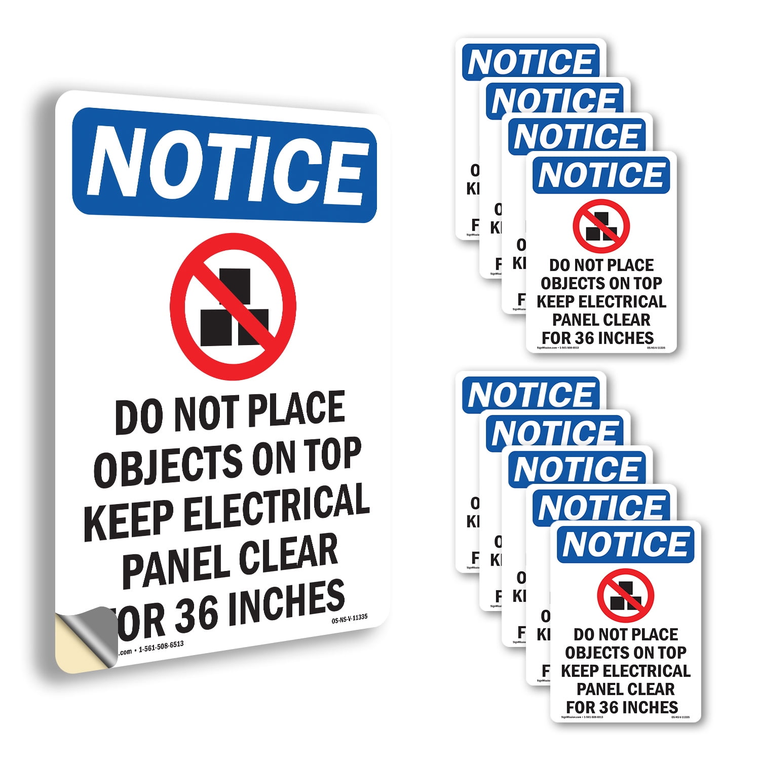 Do Not Place Objects With Symbol OSHA Notice Vinyl Decal Label 18 Inch ...