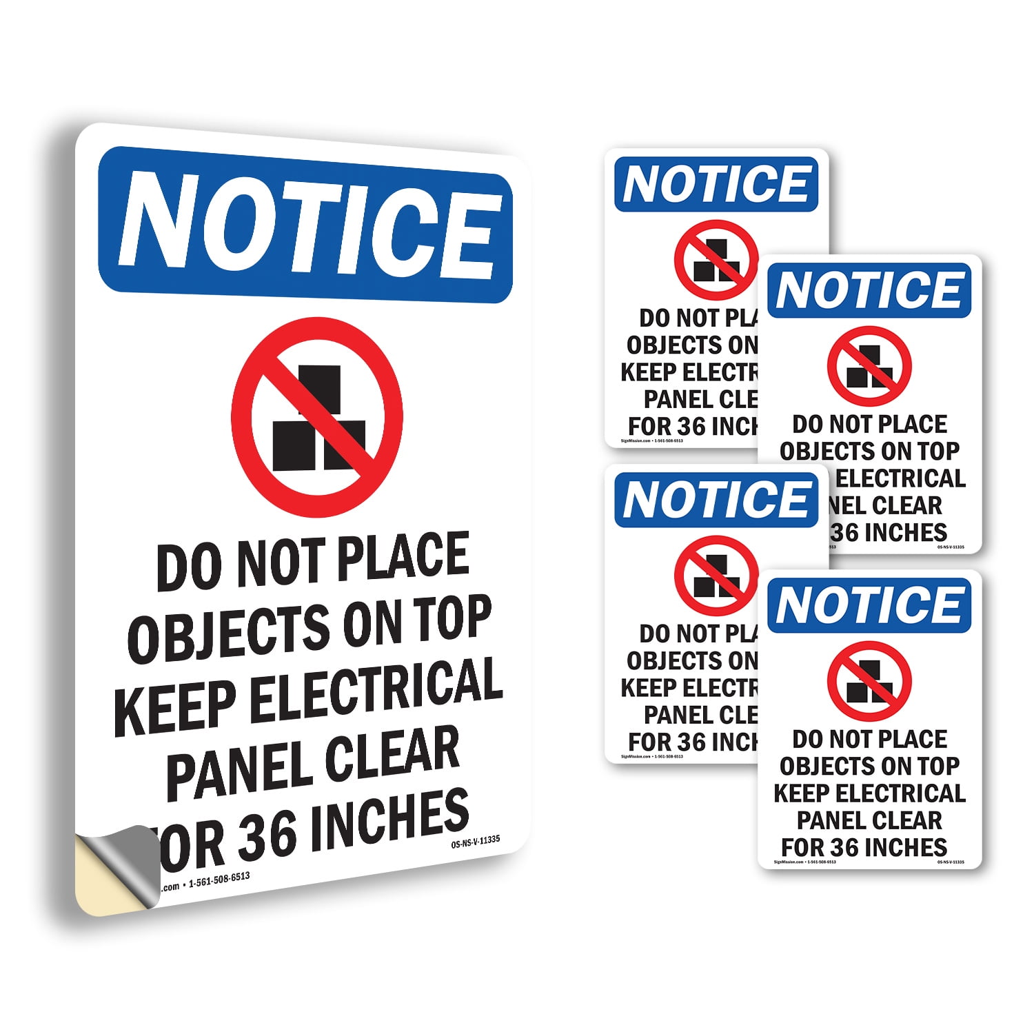 Do Not Place Objects With Symbol OSHA Notice Vinyl Decal Label 18 Inch ...