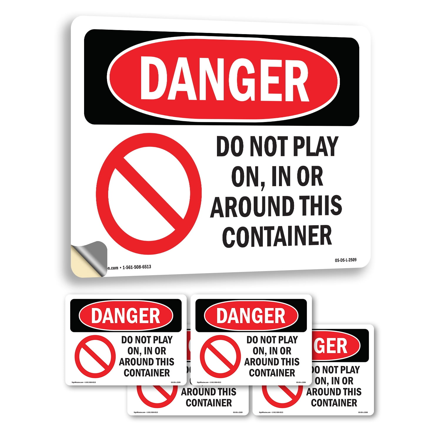 Do Not Play On In Or Around OSHA Danger Vinyl Decal Label 18 Inch x 12 ...