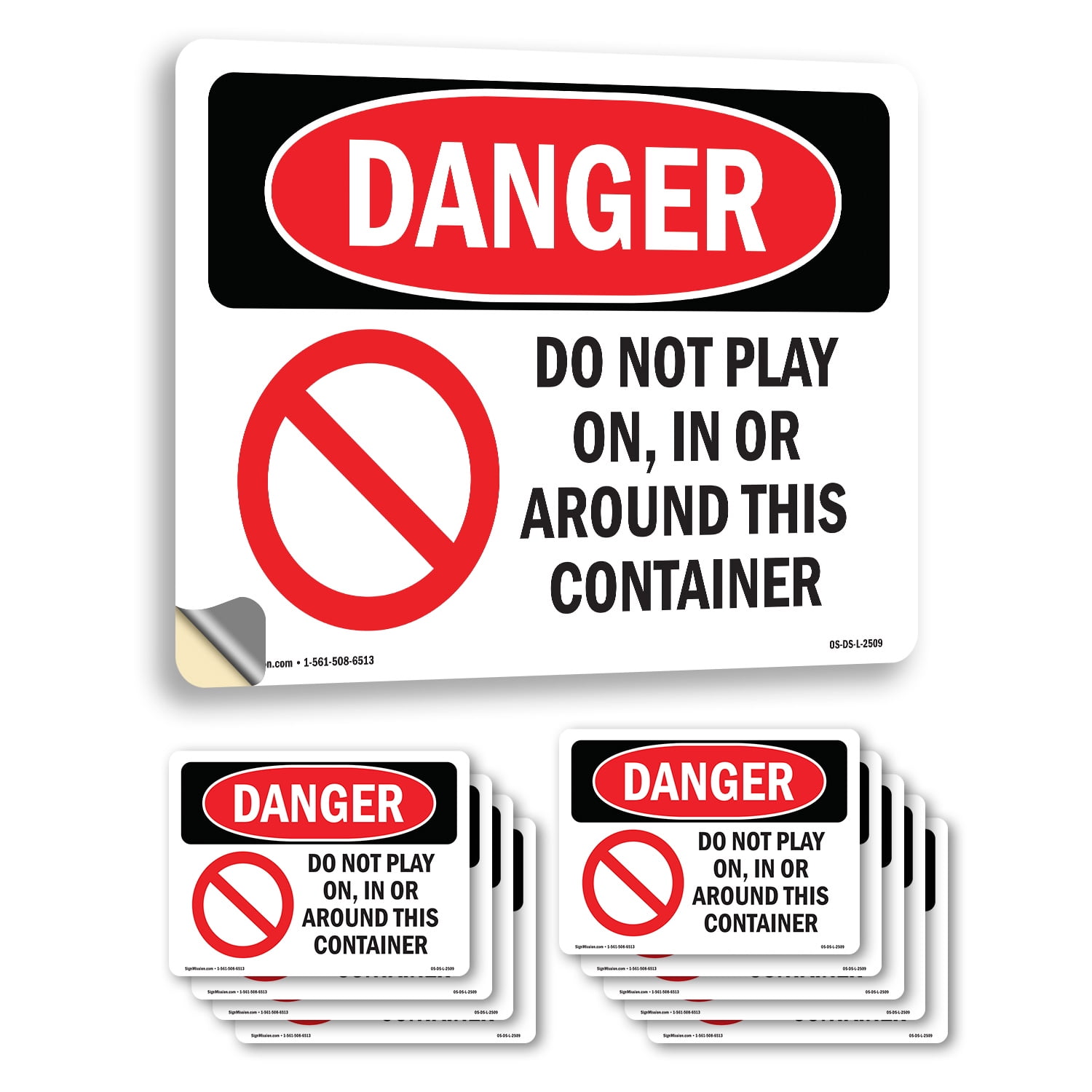 Do Not Play On In Or Around OSHA Danger Vinyl Decal Label 24 Inch x 18 ...