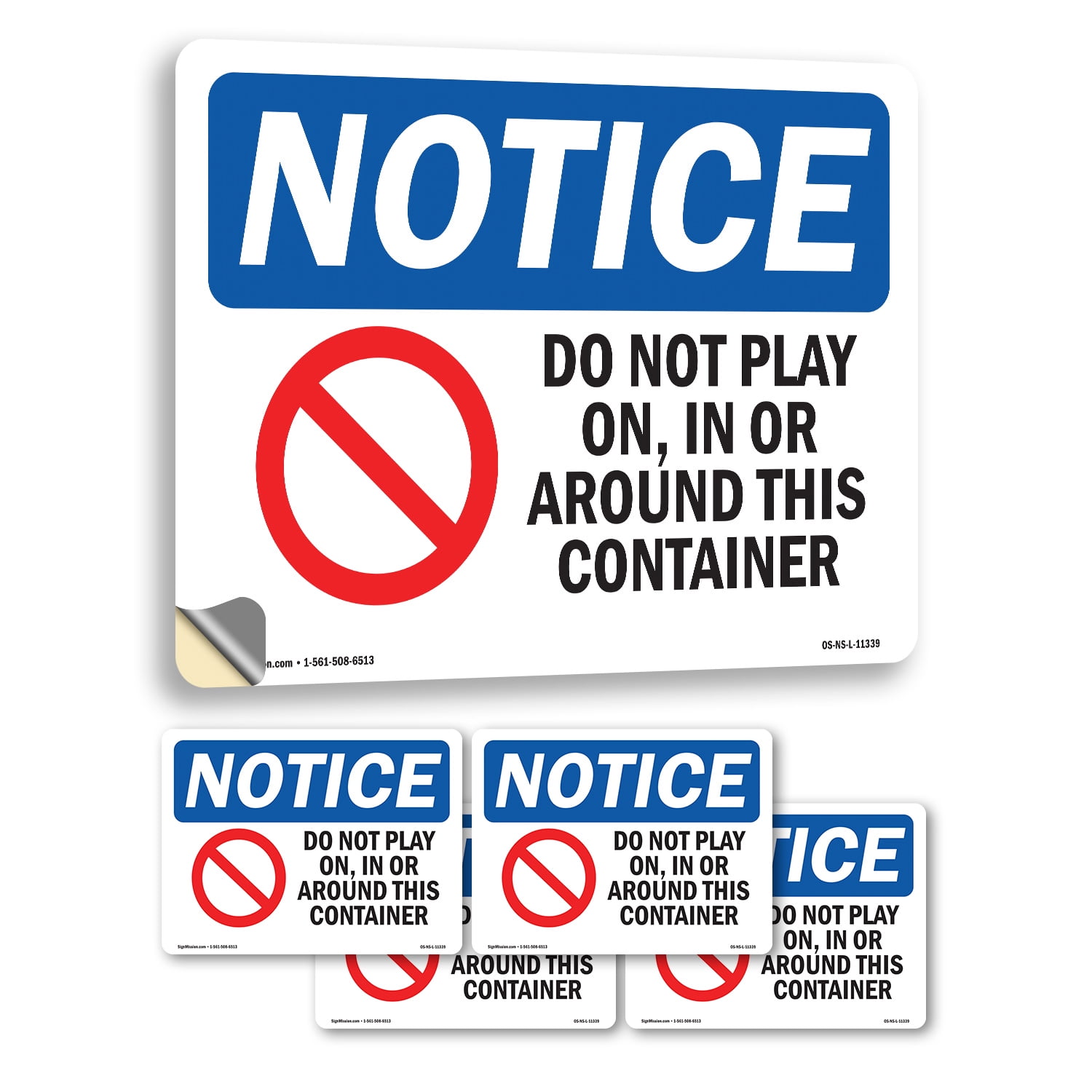 Do Not Play On In Or Around With Symbol OSHA Notice Vinyl Decal Label 7 ...