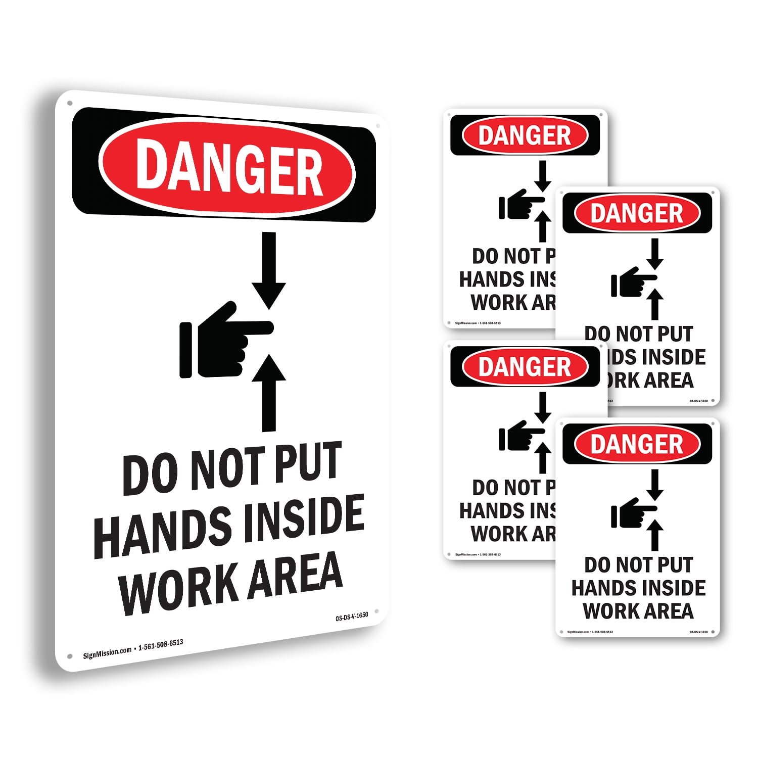Do Not Put Hands Inside OSHA Danger Aluminum Sign 10 Inch x 7 Inch - 5 ...