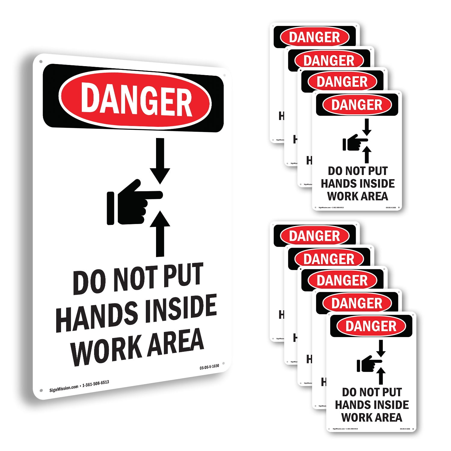 Do Not Put Hands Inside OSHA Danger Rigid Plastic Sign 10 Inch x 7 Inch ...