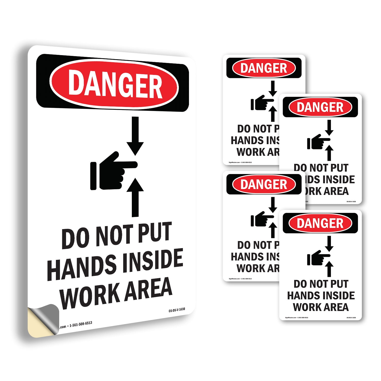 Do Not Put Hands Inside OSHA Danger Vinyl Decal Label 10 Inch x 7 Inch ...