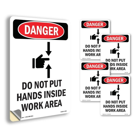 Do Not Put Hands Inside OSHA Danger Vinyl Decal Label 10 Inch x 7 Inch ...