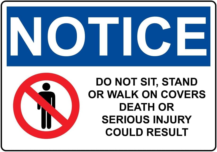 Do Not Sit, Stand Or Walk On Sign With Symbol Metal Tin Sign 12x8 Inch ...