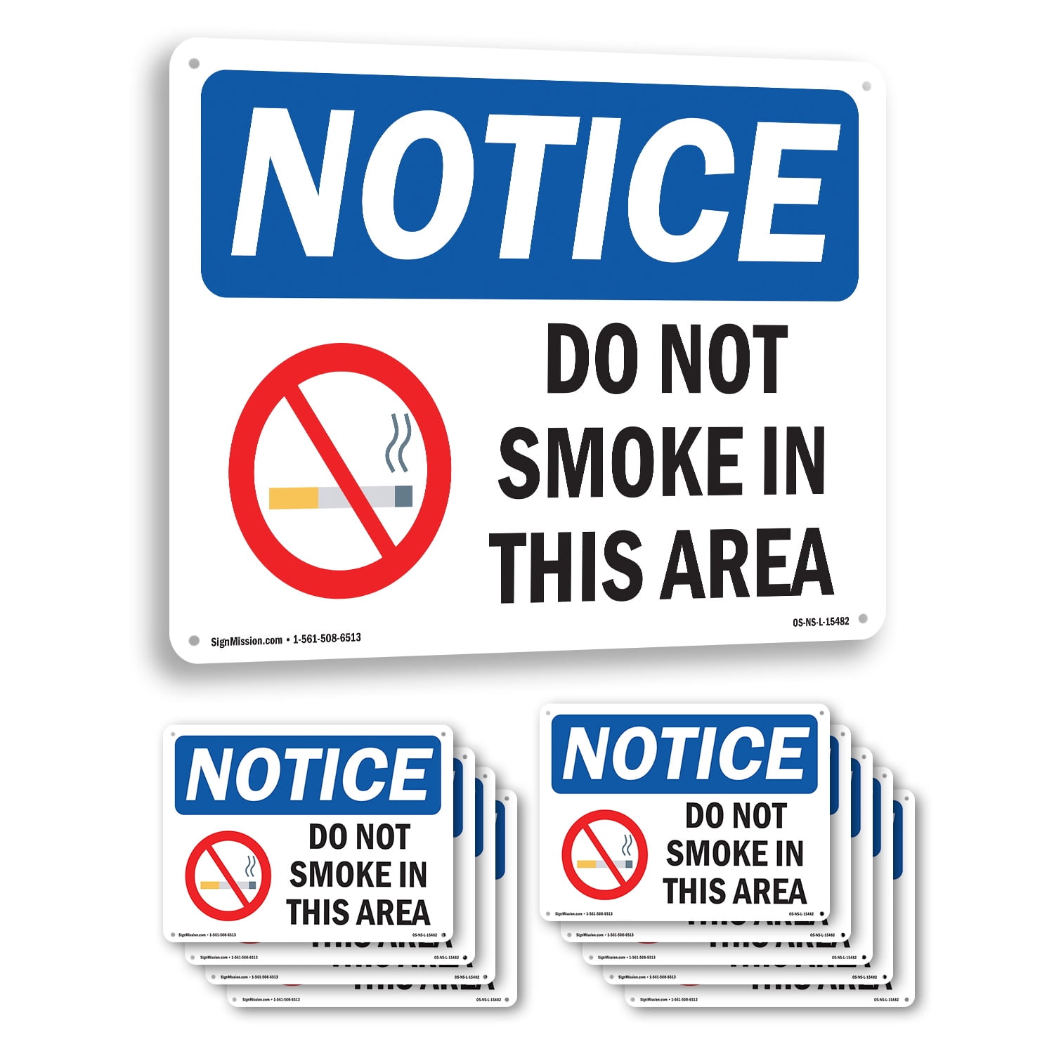 Do Not Smoke In This Area OSHA Notice Aluminum Sign 10 Inch x 7 Inch ...