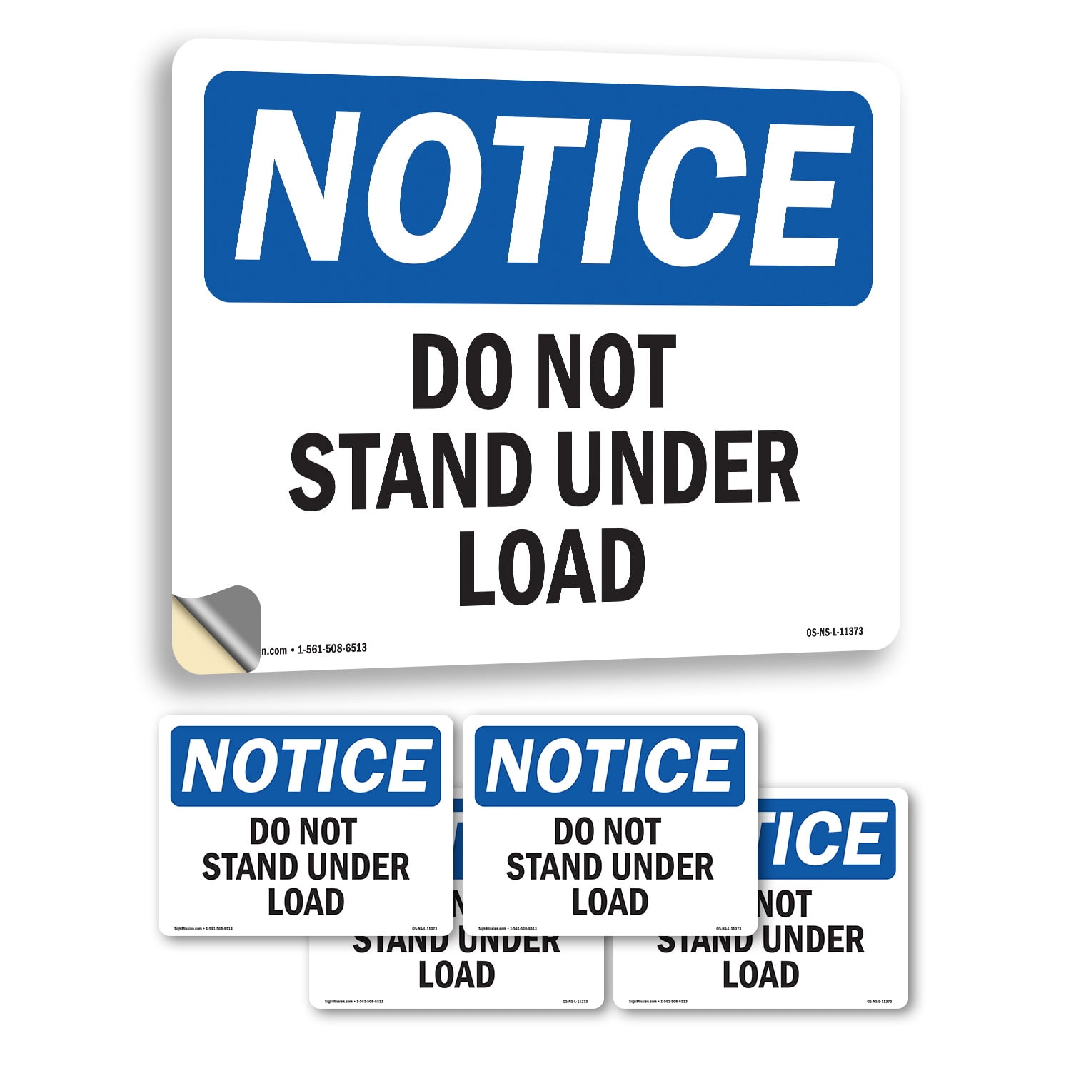 Do Not Stand Under Load OSHA Notice Vinyl Decal Label 7 Inch x 5 Inch ...