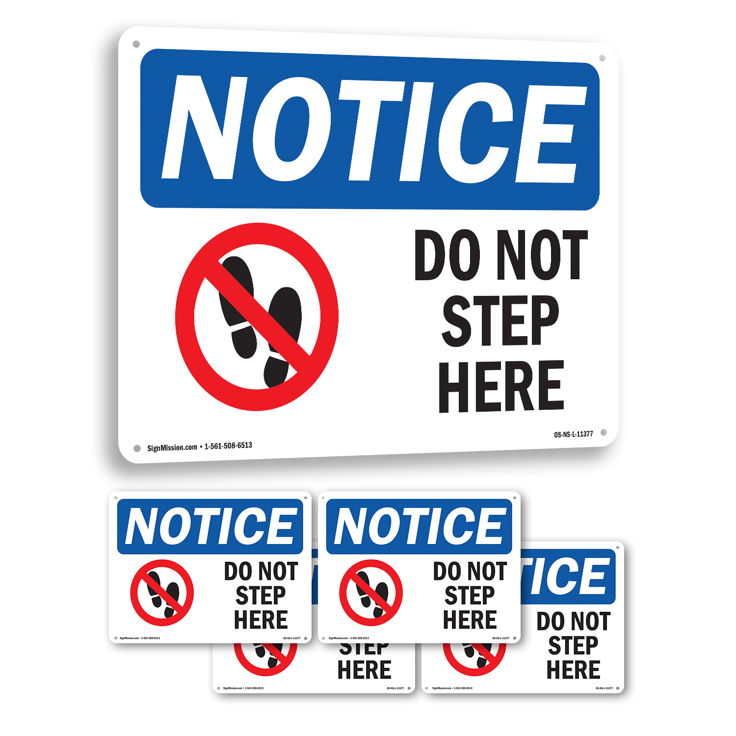 Do Not Step Here OSHA Notice Aluminum Sign 24 Inch x 18 Inch - 5 Pack ...