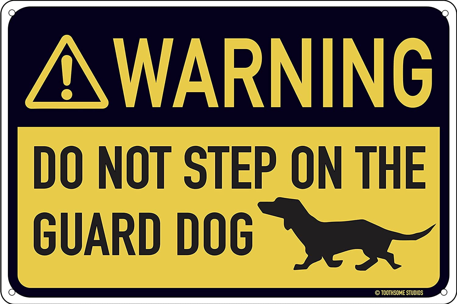 Do Not Step On Guard Dog 12" x 8" Funny Tin Sign Dachshund Weiner Dog ...