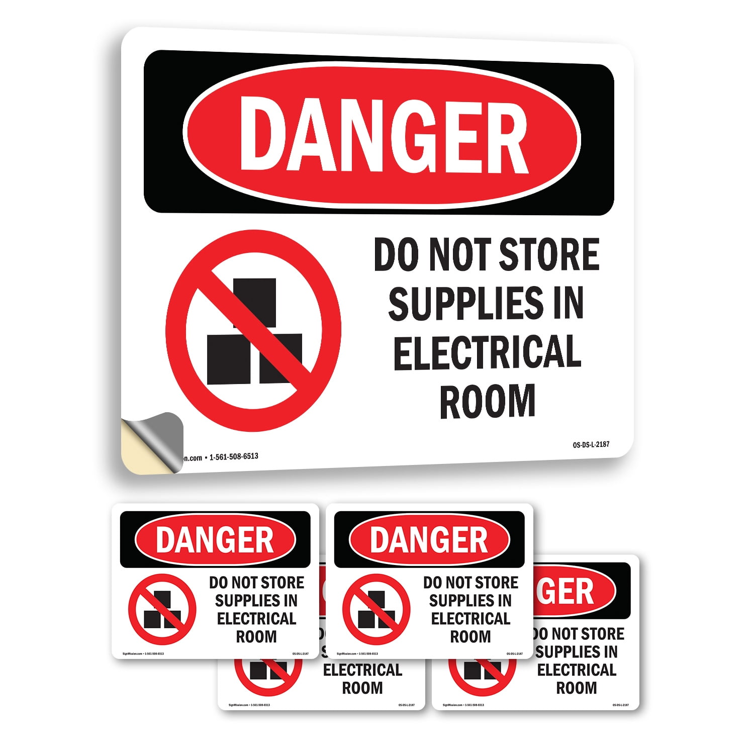 Do Not Store Supplies In Electrical OSHA Danger Vinyl Decal Label 10 ...