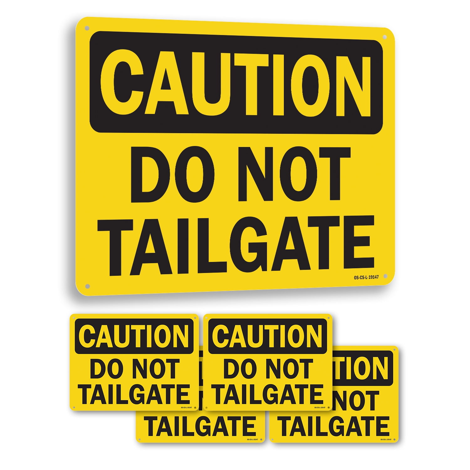 Do Not Tailgate OSHA Caution Rigid Plastic Sign 24 Inch x 18 Inch - 5 ...