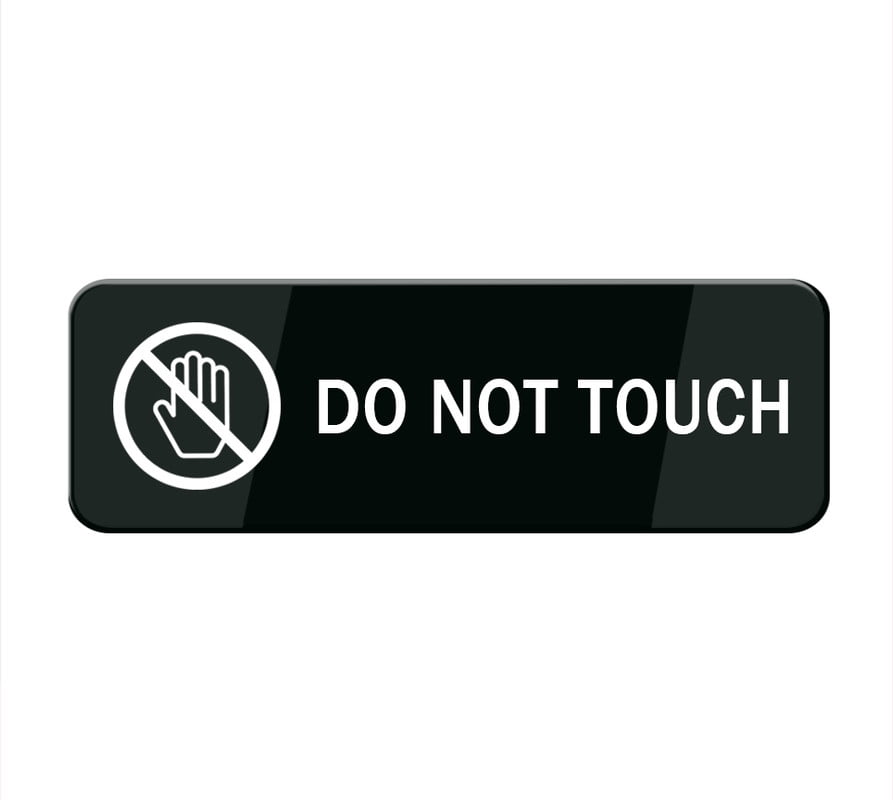 Do Not Touch Sign, 10 X 3 Inch Acrylic Plastic Sign With Symbols, Self ...