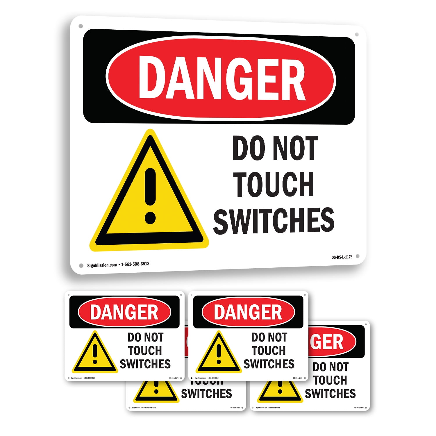 Do Not Touch Switches OSHA Danger Rigid Plastic Sign 24 Inch x 18 Inch ...