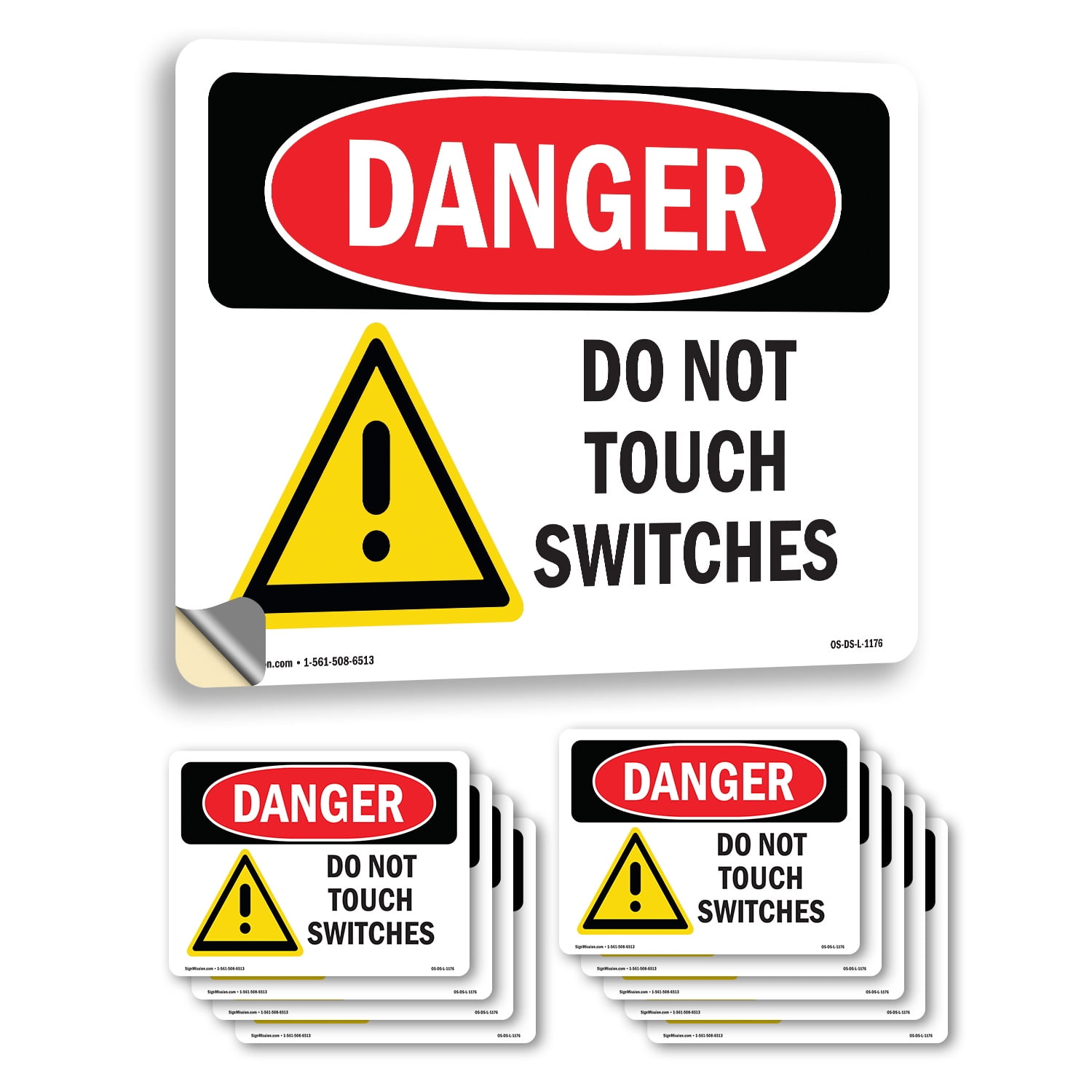 Do Not Touch Switches OSHA Danger Vinyl Decal Label 10 Inch x 7 Inch ...
