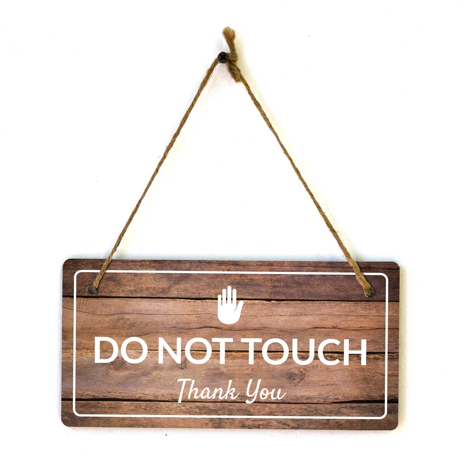 Do Not Touch Thank You | Rustic Oak Wood 5 x 10" Hanging Sign - Walmart.com