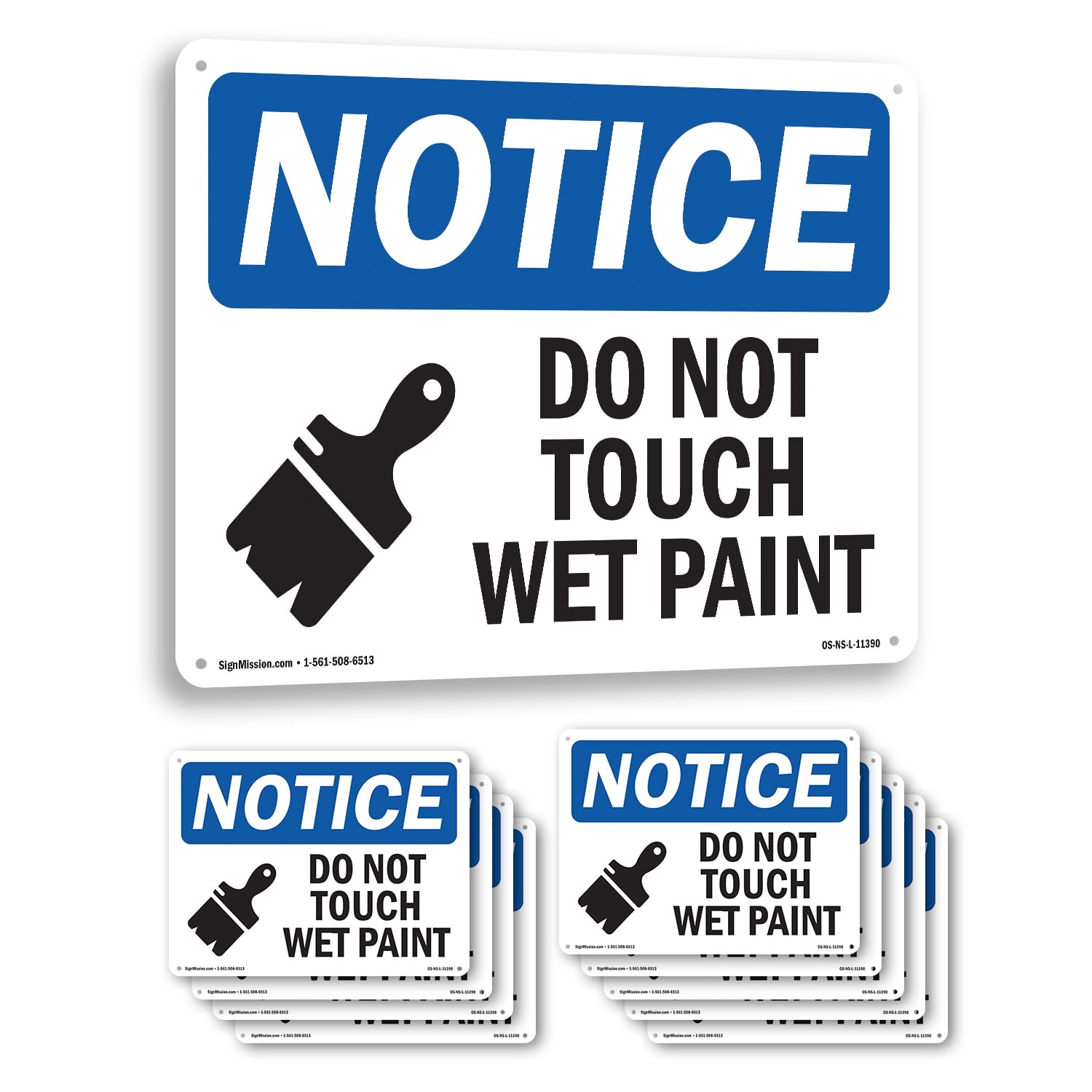 Do Not Touch Wet Paint OSHA Notice Rigid Plastic Sign 10 Inch x 7 Inch ...