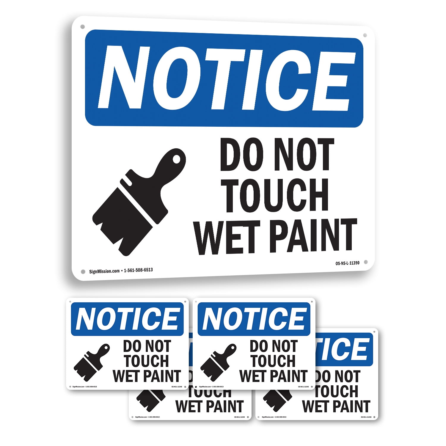 Do Not Touch Wet Paint OSHA Notice Rigid Plastic Sign 24 Inch x 18 Inch ...
