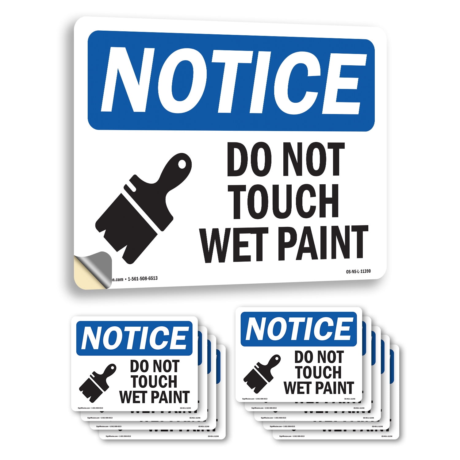 Do Not Touch Wet Paint With Symbol OSHA Notice Vinyl Decal Label 18 ...