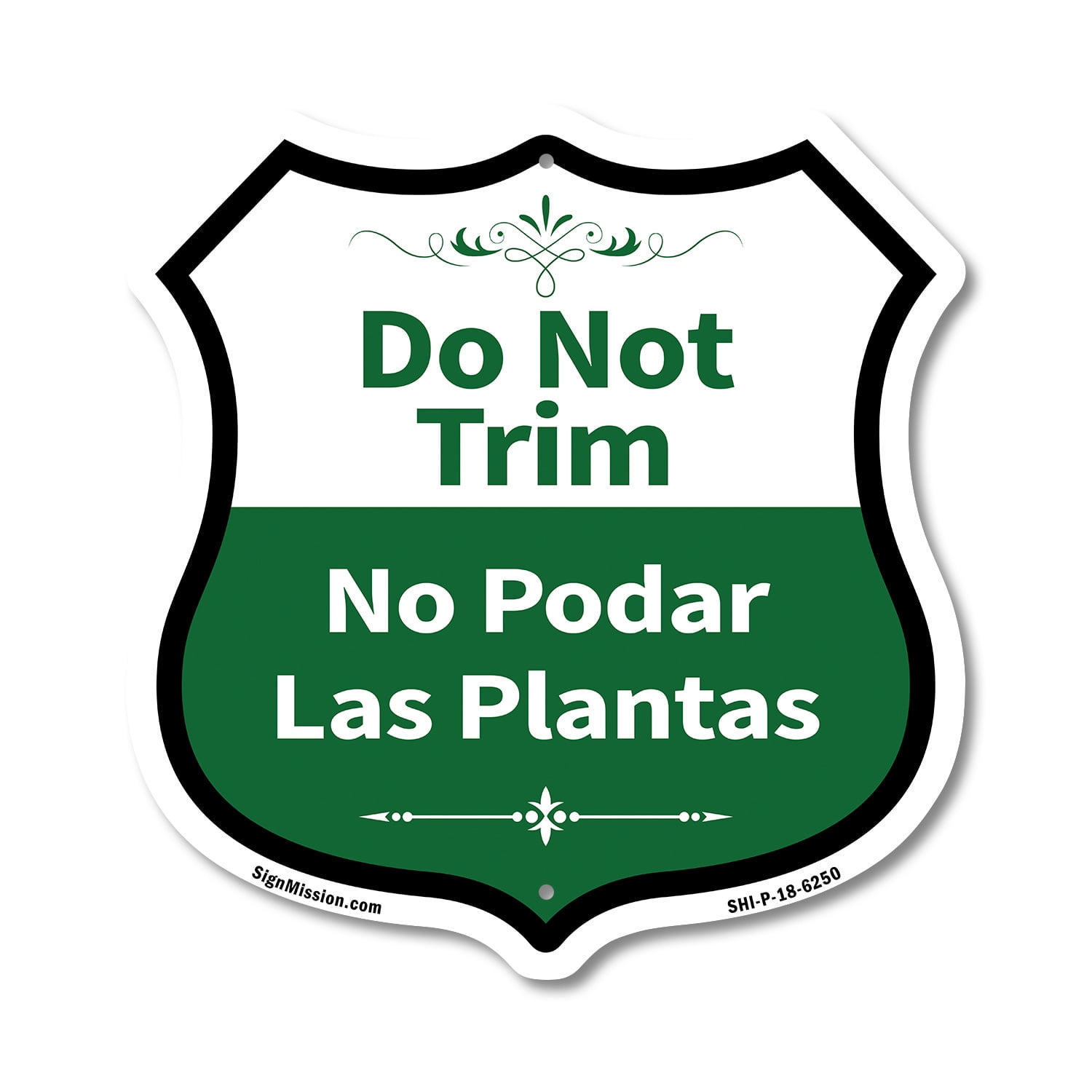 Do Not Trim Bilingual English / Spanish (5 Pack) 12 inch X 12 inch ...