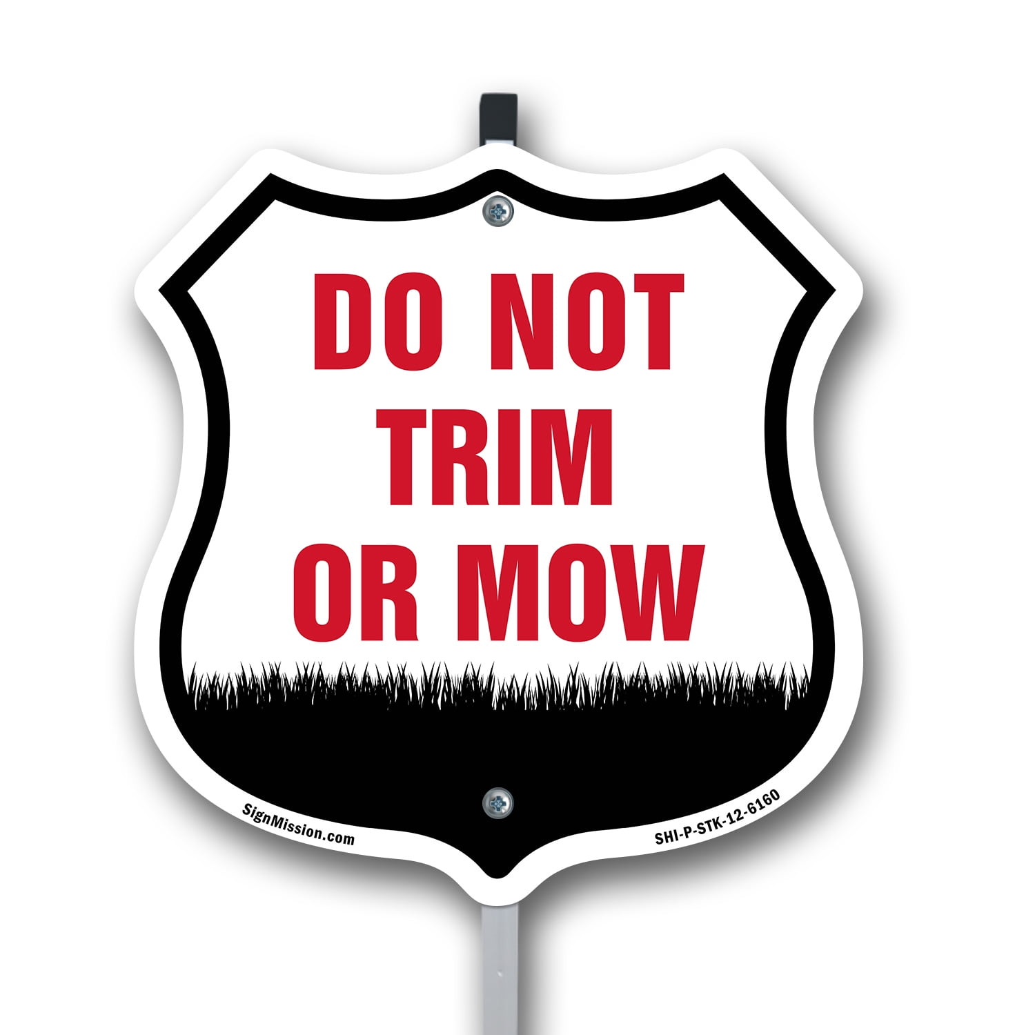 Do Not Trim Or Mow 12 inch X 12 inch Shield Shaped Rust-Free Aluminum ...