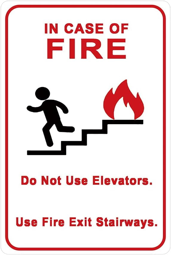 Do Not Use Elevators Metal Sign Use Fire Exit Stairways Metal Sign ...