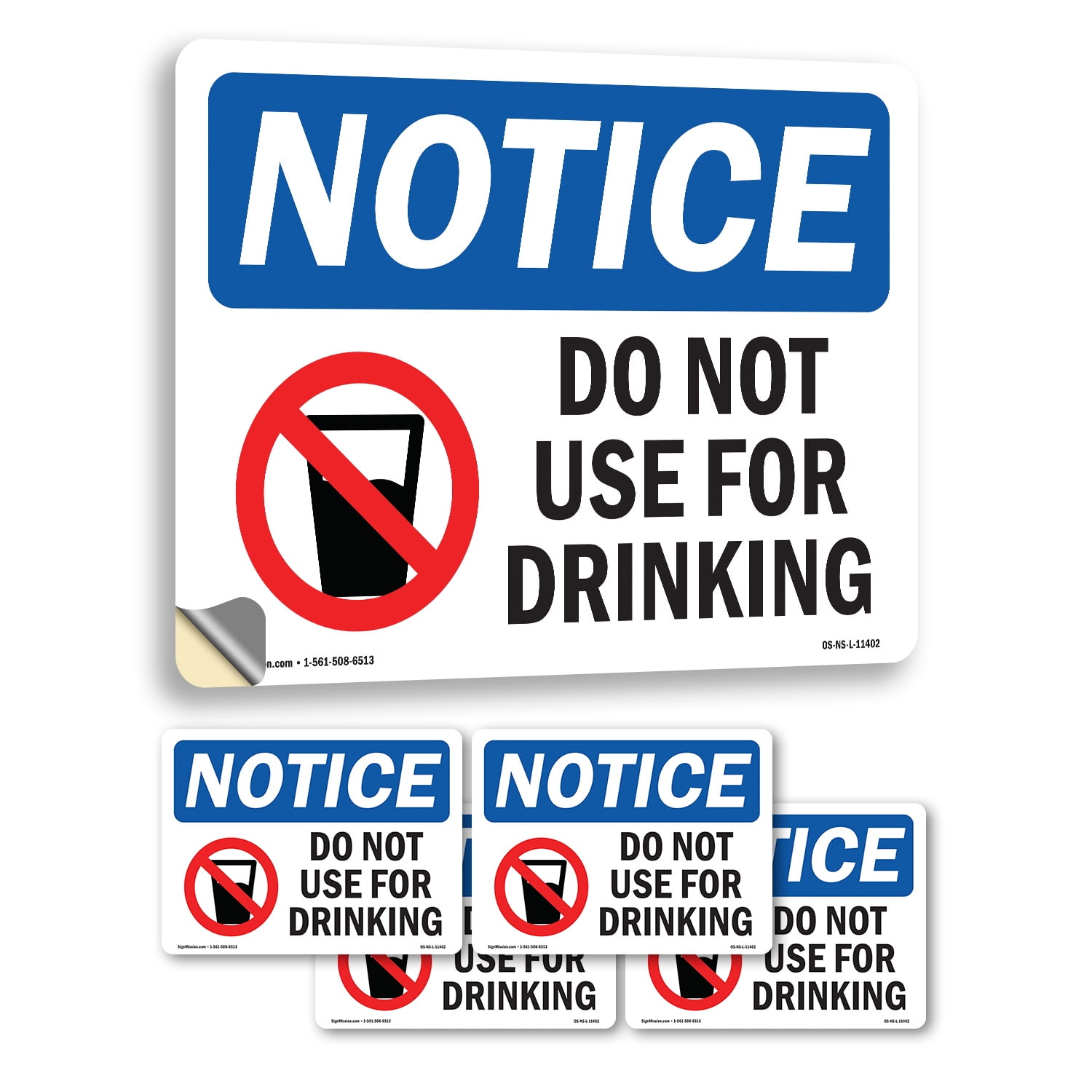 Do Not Use For Drinking With Symbol OSHA Notice Vinyl Decal Label 24 ...