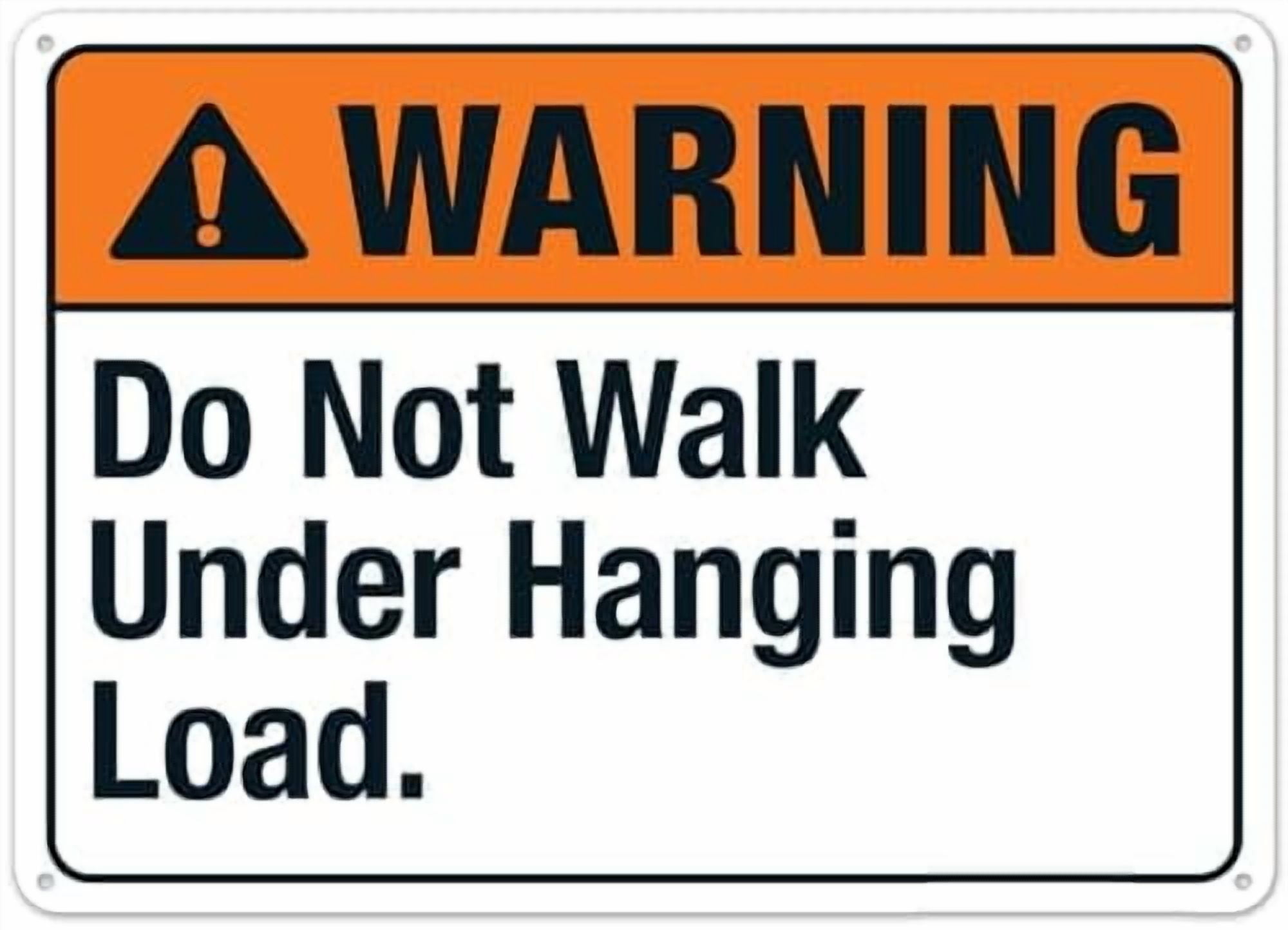 Do Not Walk Under Hanging Load Sign,Warning Facility Safety Signs Metal ...