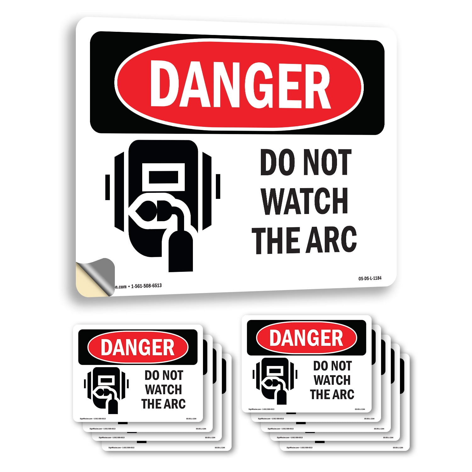 Do Not Watch The Arc OSHA Danger Vinyl Decal Label 10 Inch x 7 Inch ...