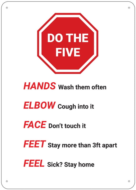 Do The Five Stop Sign Graphic Sign 8 X 12 Inches Rust Free . Aluminum ...