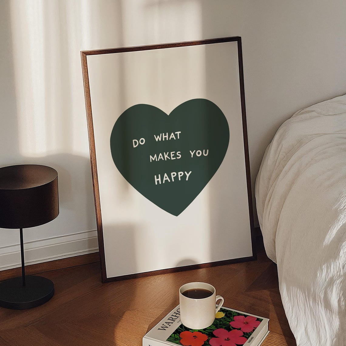 Do What Makes You Happy Green Heart Counselor Office Wall Art, Unframed ...