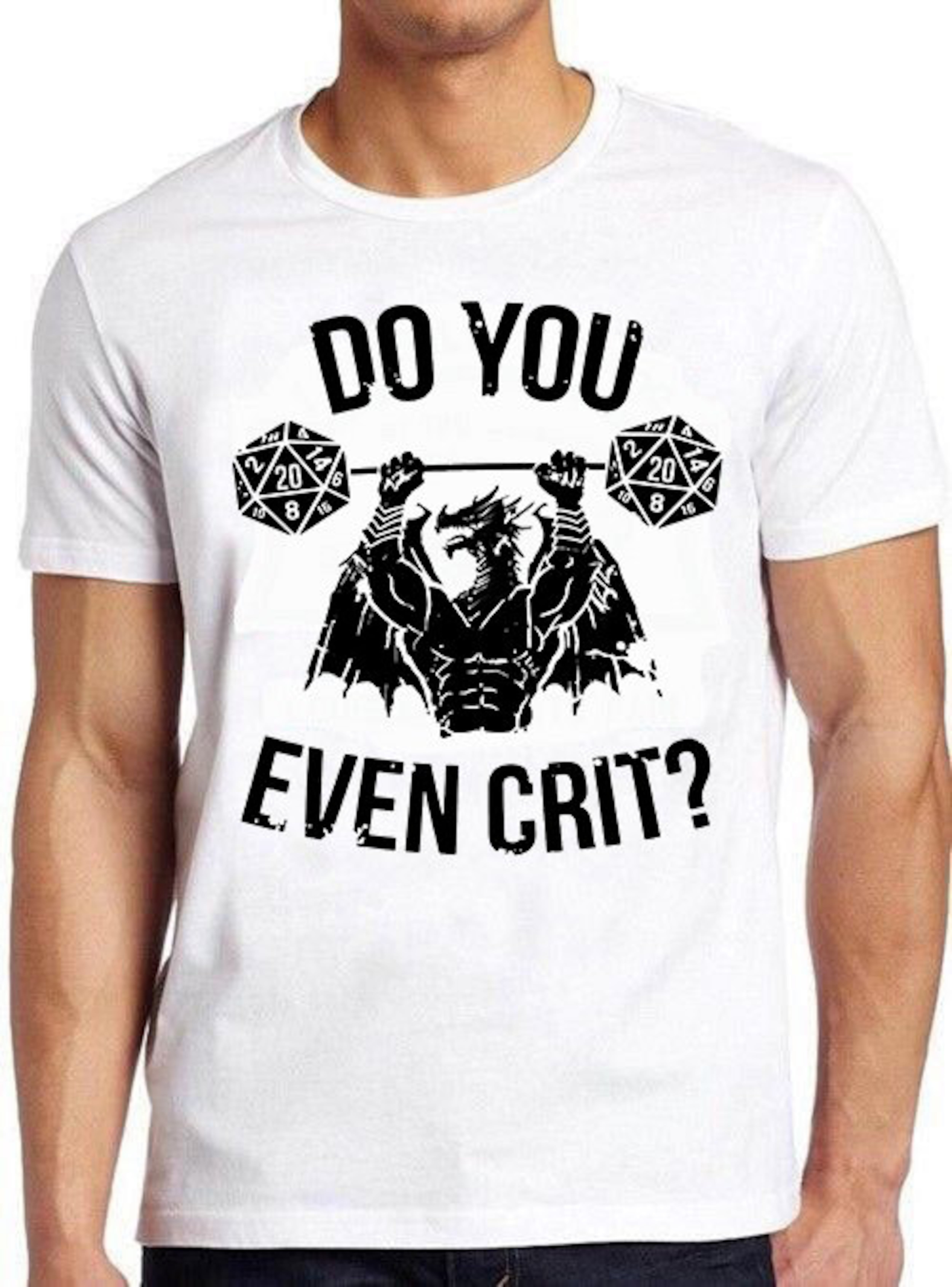 Do You Even Crit GYM Master Ancient Swole'd Dragon DnD D20 Dice T Shirt ...