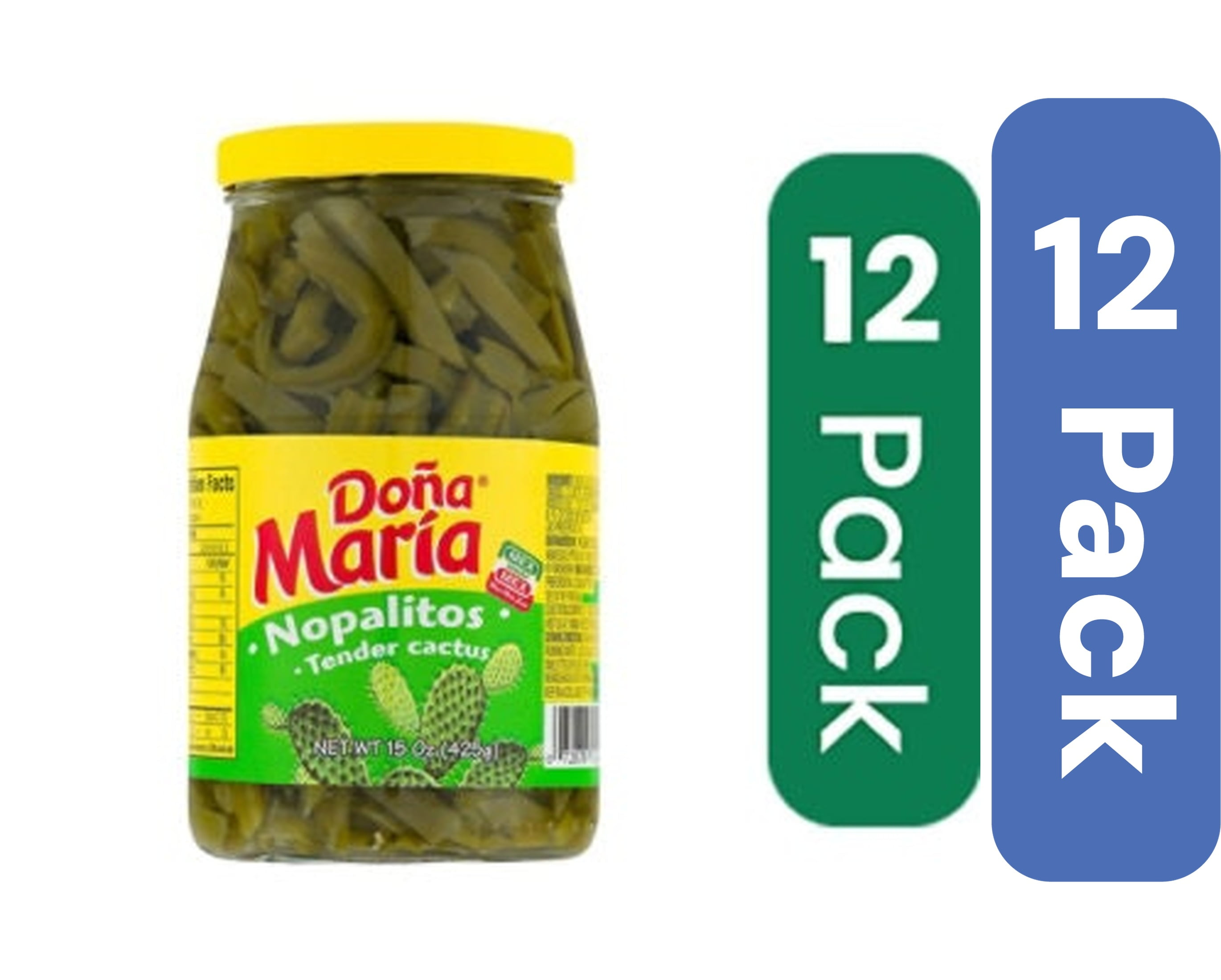Doña Maria Nopalitos Glass 15 oz (Pack of 12) - Walmart.com