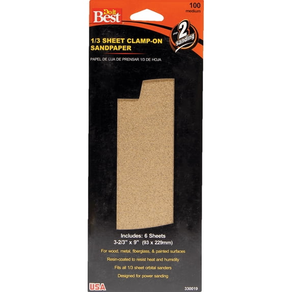 Do it Best 1/3 Sheet Aluminum Oxide Power Sanding Sheet - Pack of 2 ...
