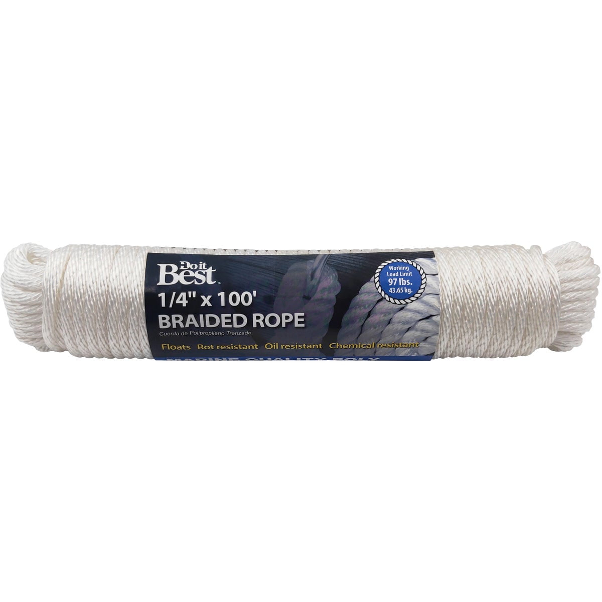 Do it Best 1/4 In. x 100 Ft. White Solid Braided Polypropylene Packaged ...