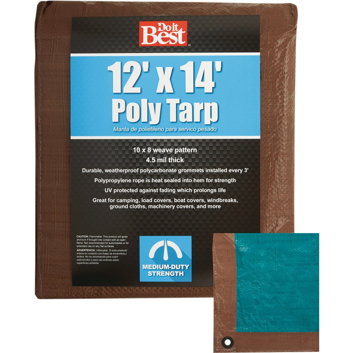 Do it Best 1 Side Green/1 Side Brown Woven 12 Ft. x 14 Ft. Medium Duty ...