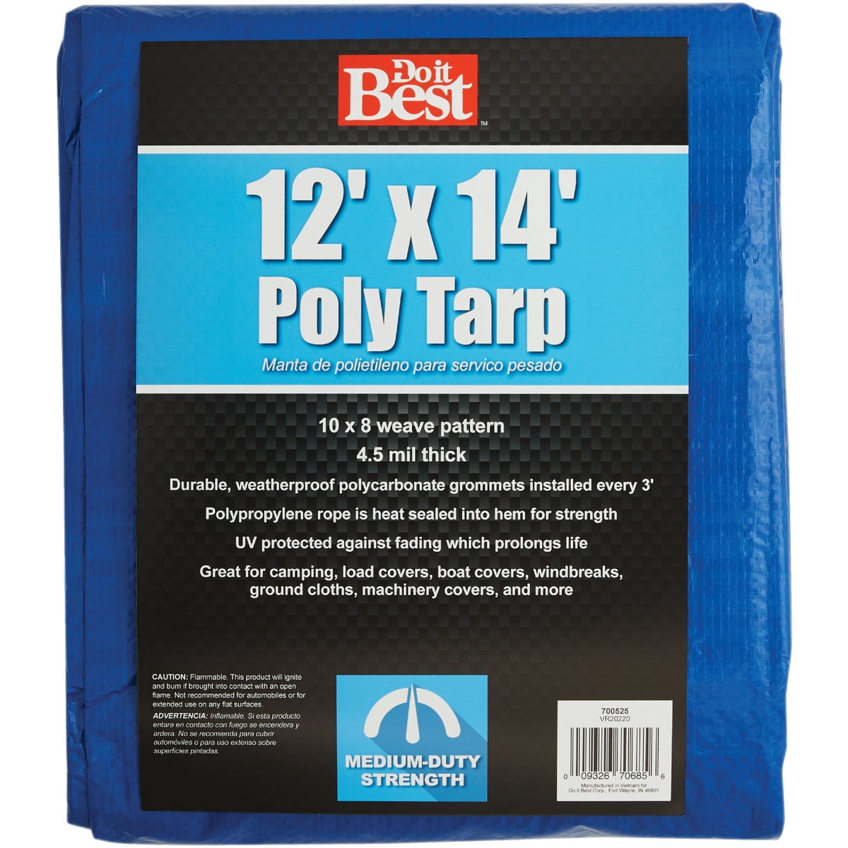 Do it Best Waterproof & Weatherproof Blue Woven Poly Tarp, Medium Duty ...