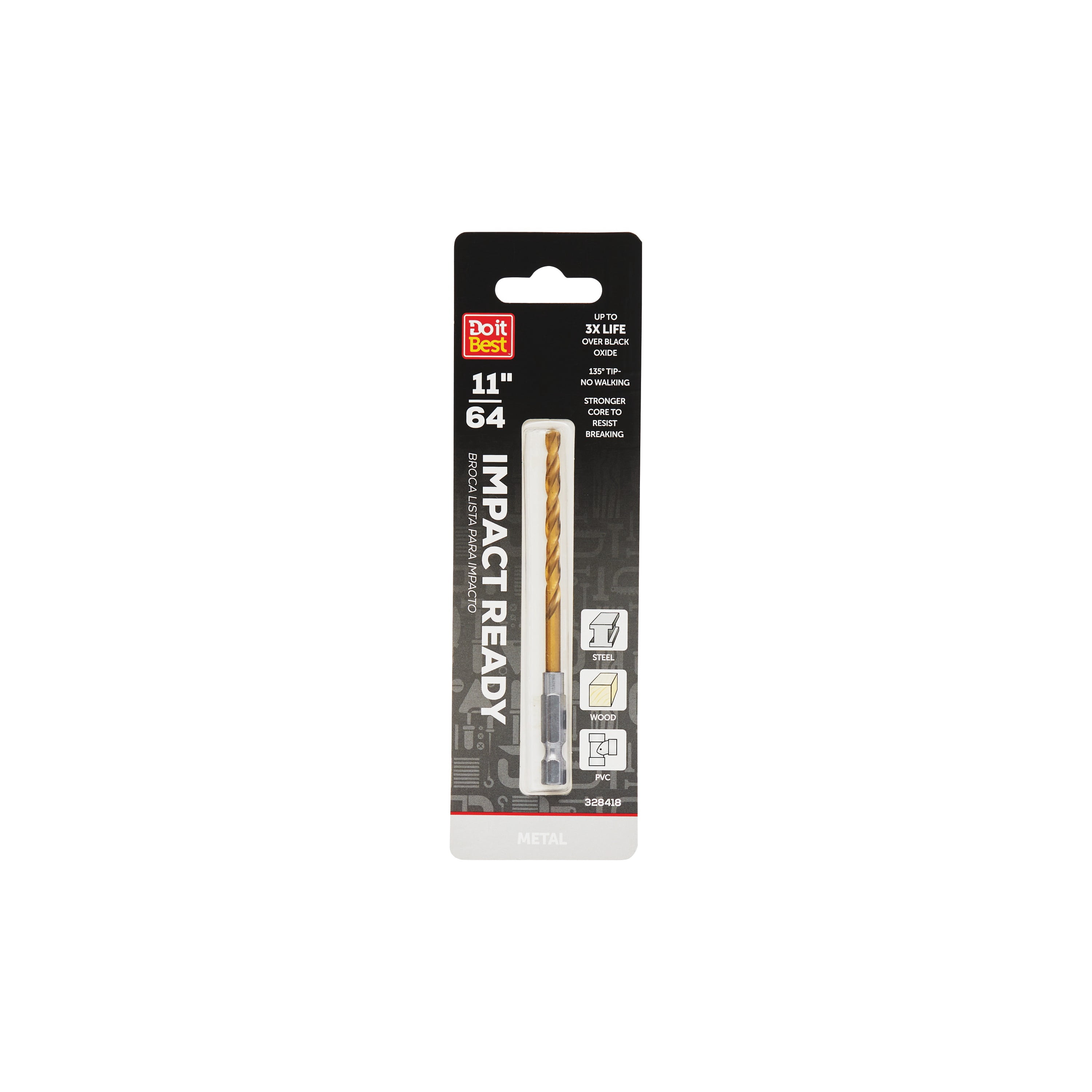 Do it Best Impact Ready Titanium Hex Shank Drill Bit - Single Pack ...