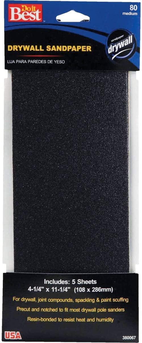 Do it Best Precut Drywall Sandpaper, 80G DRYWALL SANDPAPER - Walmart.com
