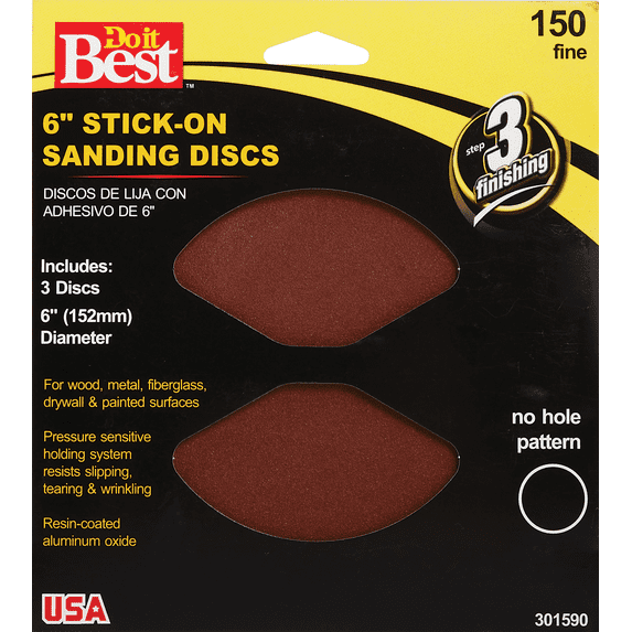 Do it Best Stick-On Sanding Disc - Single Pack — Residential Use ...
