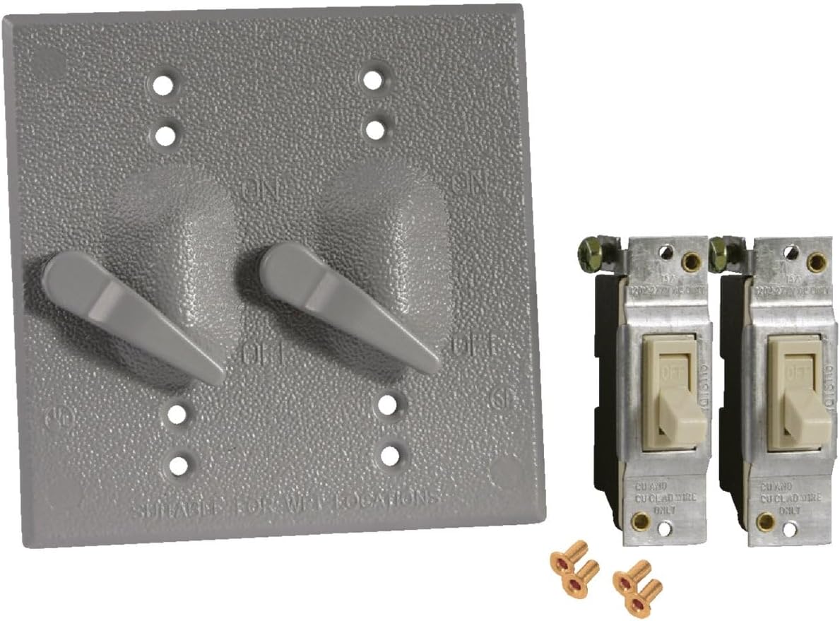 Do it Electrical Cover With Switches GRAY OUTDOR COVER/SWITCH - Walmart.com