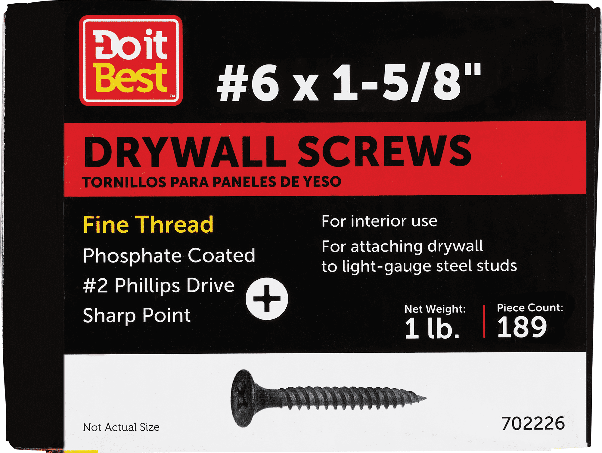 Do it Fine Thread Multipurpose Drywall Screw - Pack of 4 — Construction ...