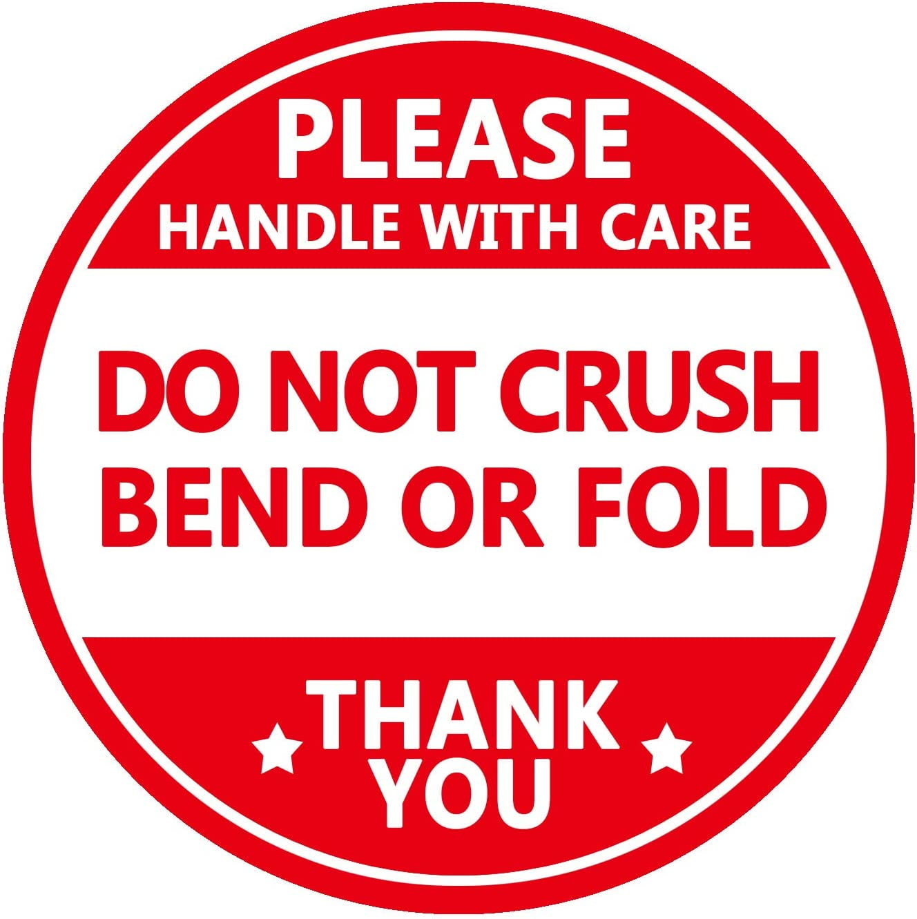 Fragile Packing Stickers, 2" Do Not Crush Bend or Fold Shipping Labels ...