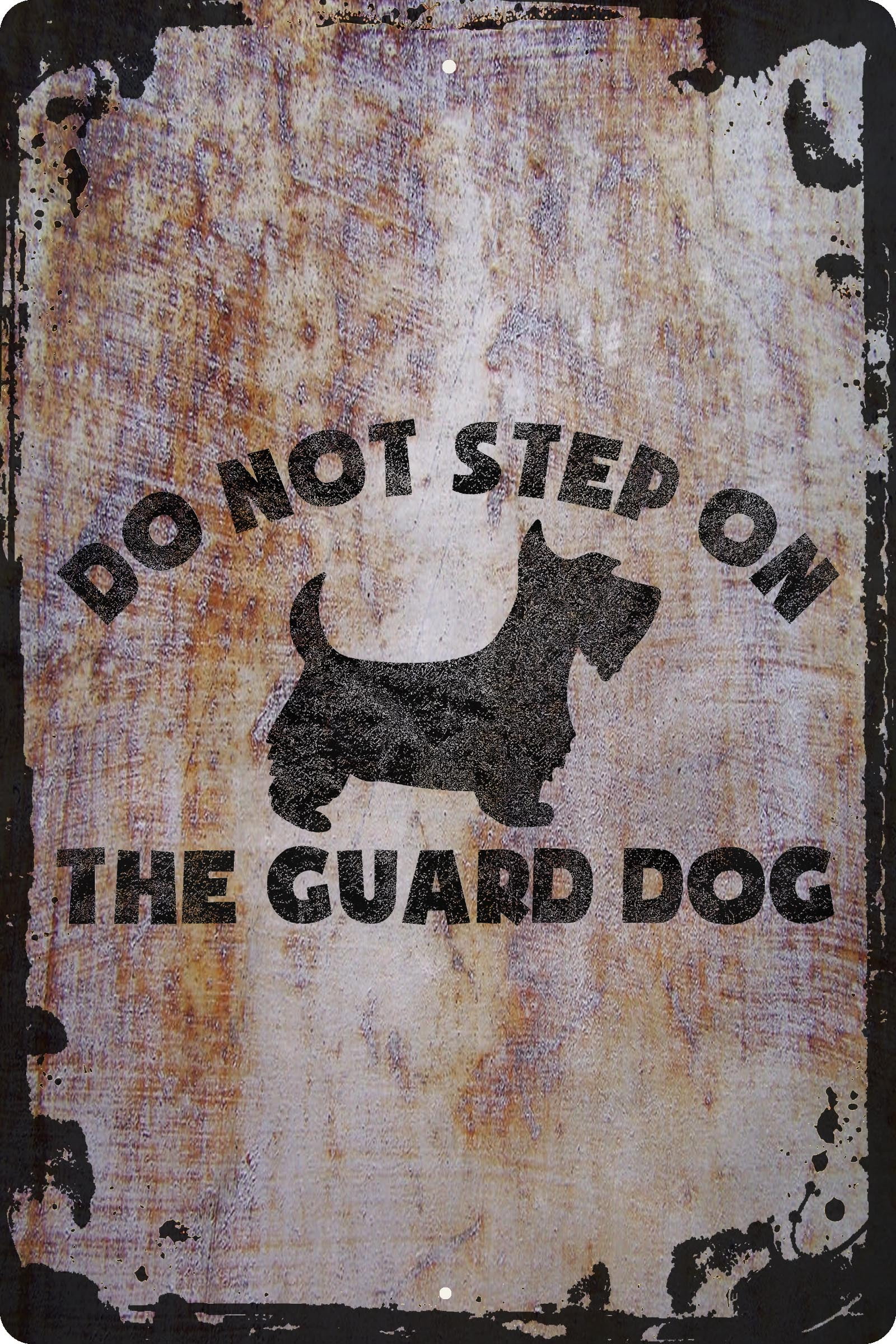 Do not step on the guard dog funny scottie pet owner love Beige Wall ...