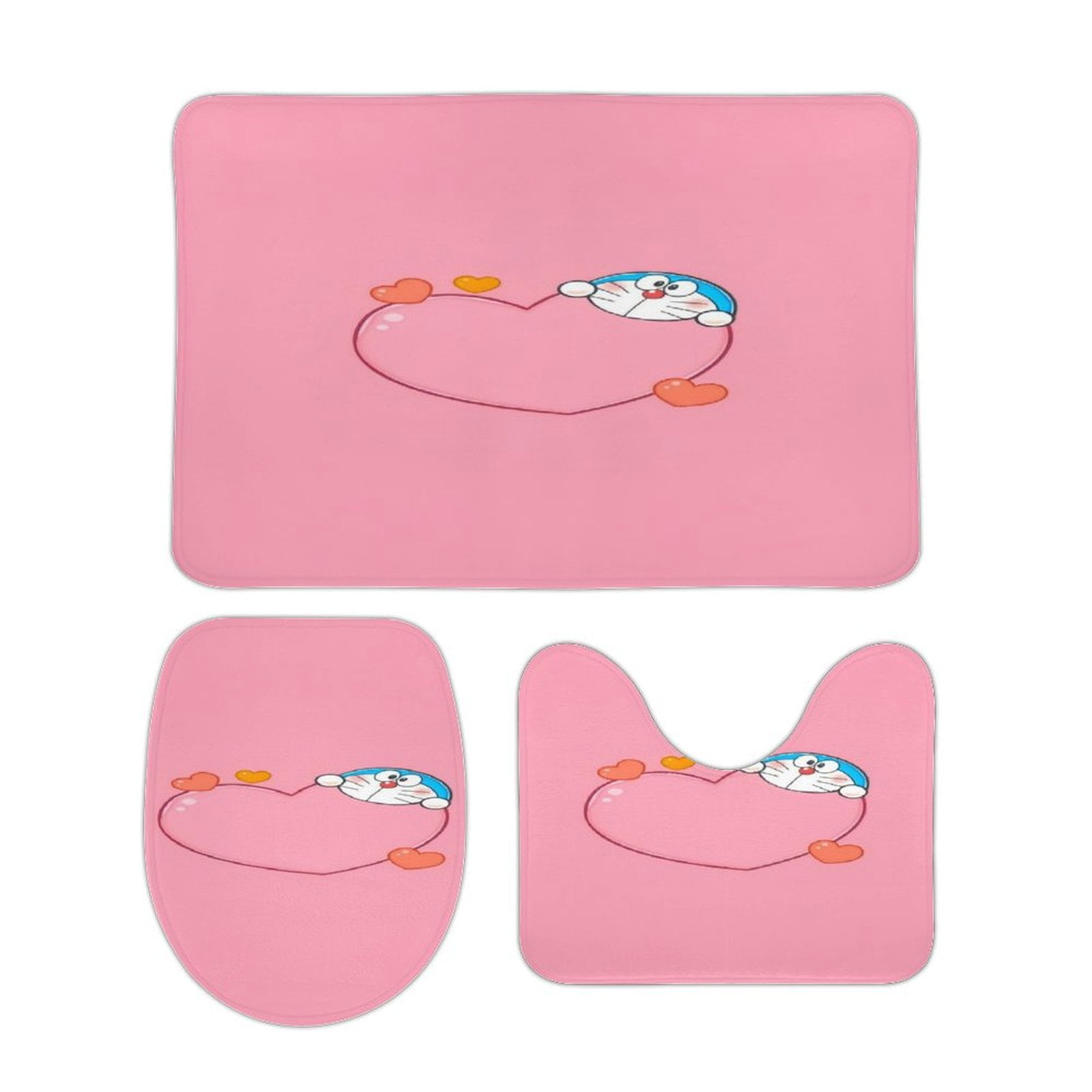 Do-ra-emon Anime Coral Velvet Floor Mat Three Sets Design Bath Mat 3 ...