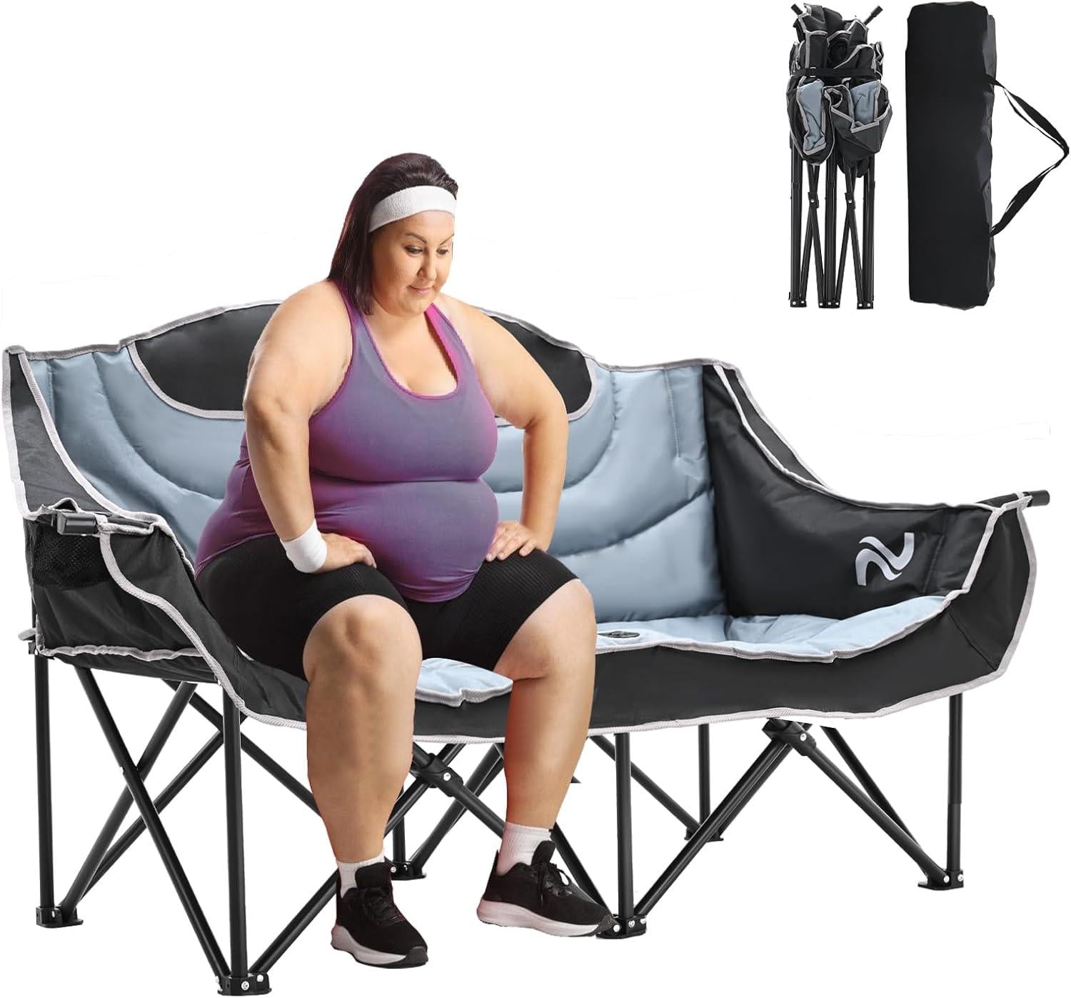 DoCred Double Camping Chair - Oversized Loveseat, 2 Person Camping ...